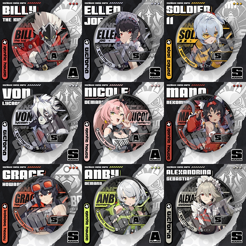 Zenless Zone Zero badge 75mm ZZZ Vivian Hugo Metal flashing badge ...