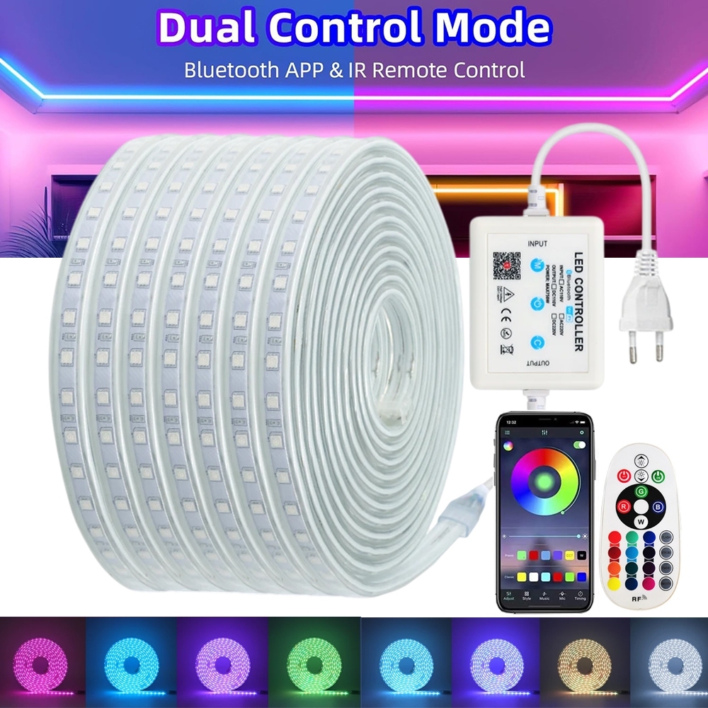 10M/15M/20M/30M Led Strip Light 5050 220V Waterproof RGB Strip Light ...