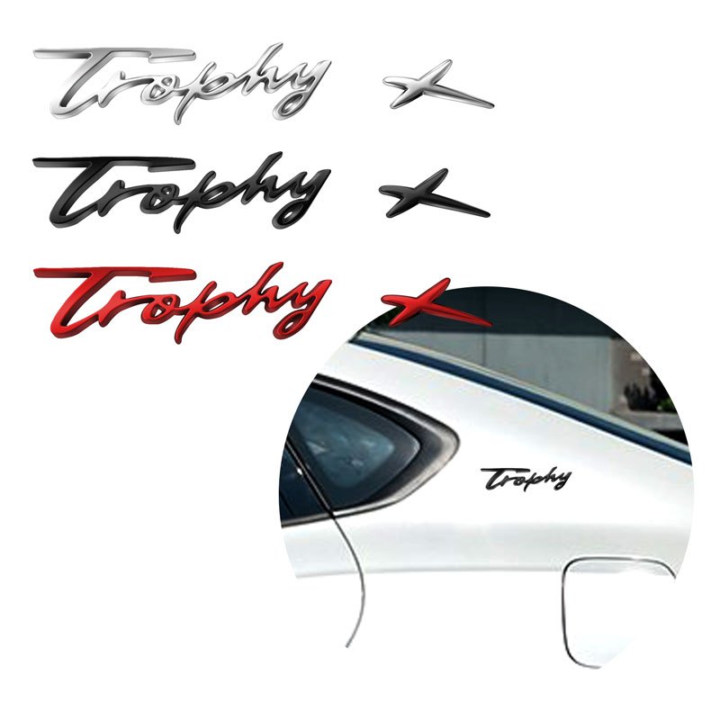 3D Metal Decor Trophy X Logo Car Emblem Fender Rear Trunk Badge Sticker ...