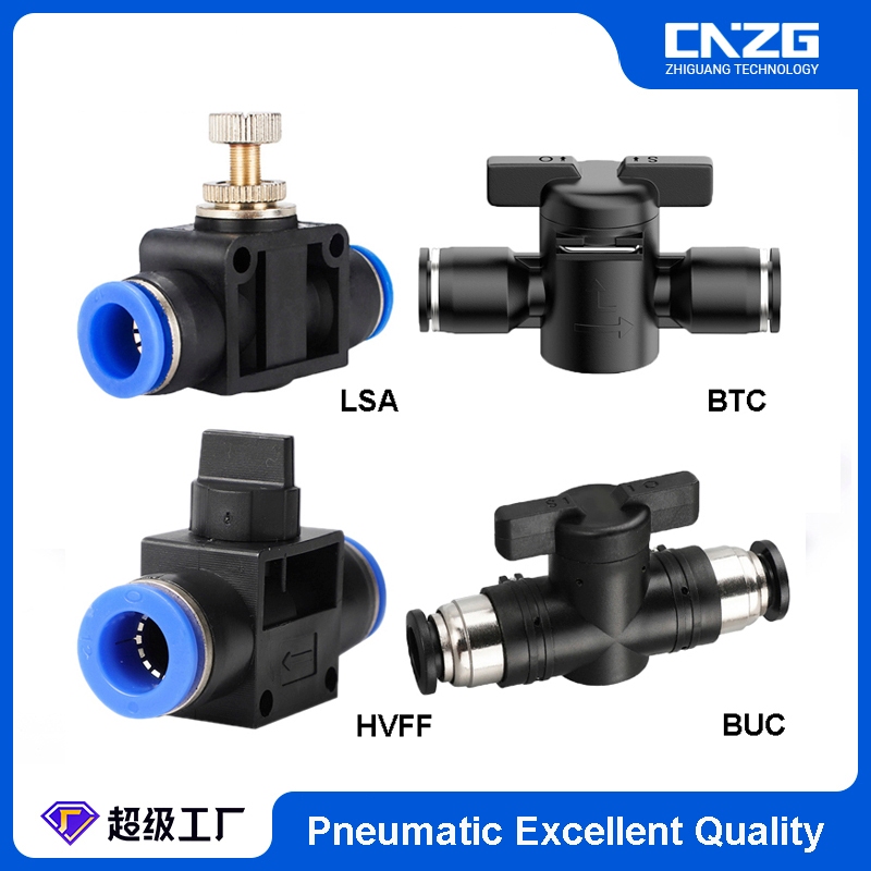 OD Air Pneumatic Hose Tube Hand Valve Valves 2 Way Flow Limiting Speed ...