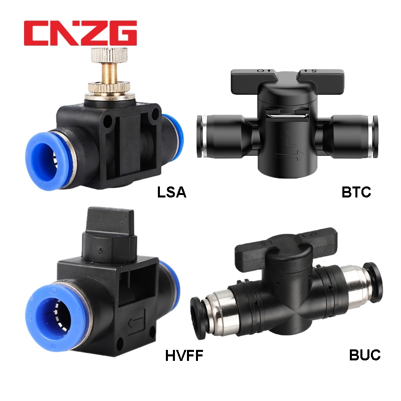 Hand Valve Air Pipe On-off Valve Pneumatic Connector Quick Insert ...