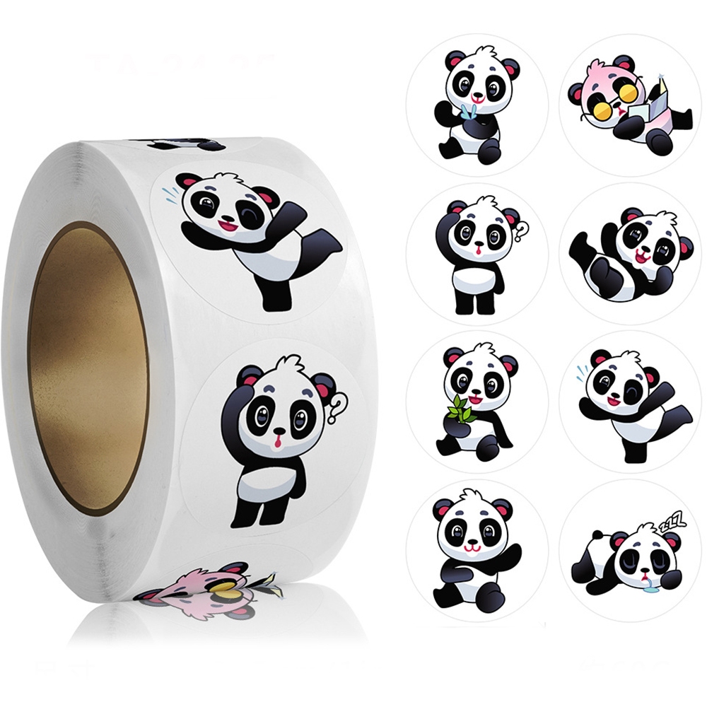 500pcs/roll Cute Panda Animals Stickers for Kids School Encouragement ...