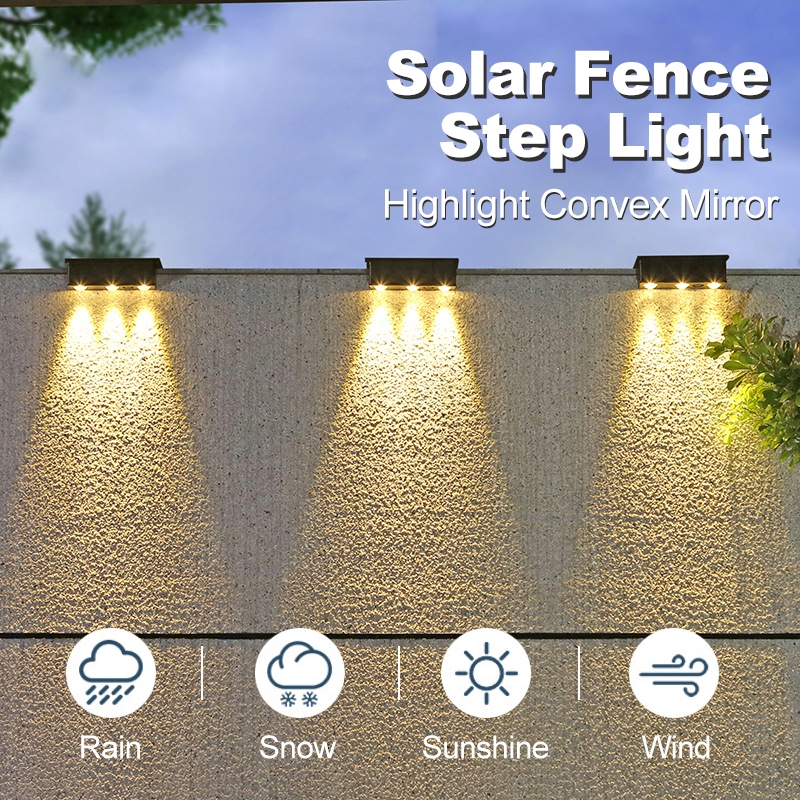 【Philippines Stock】Outdoor 3Led Solar Wall Light IP65 Waterproof ...