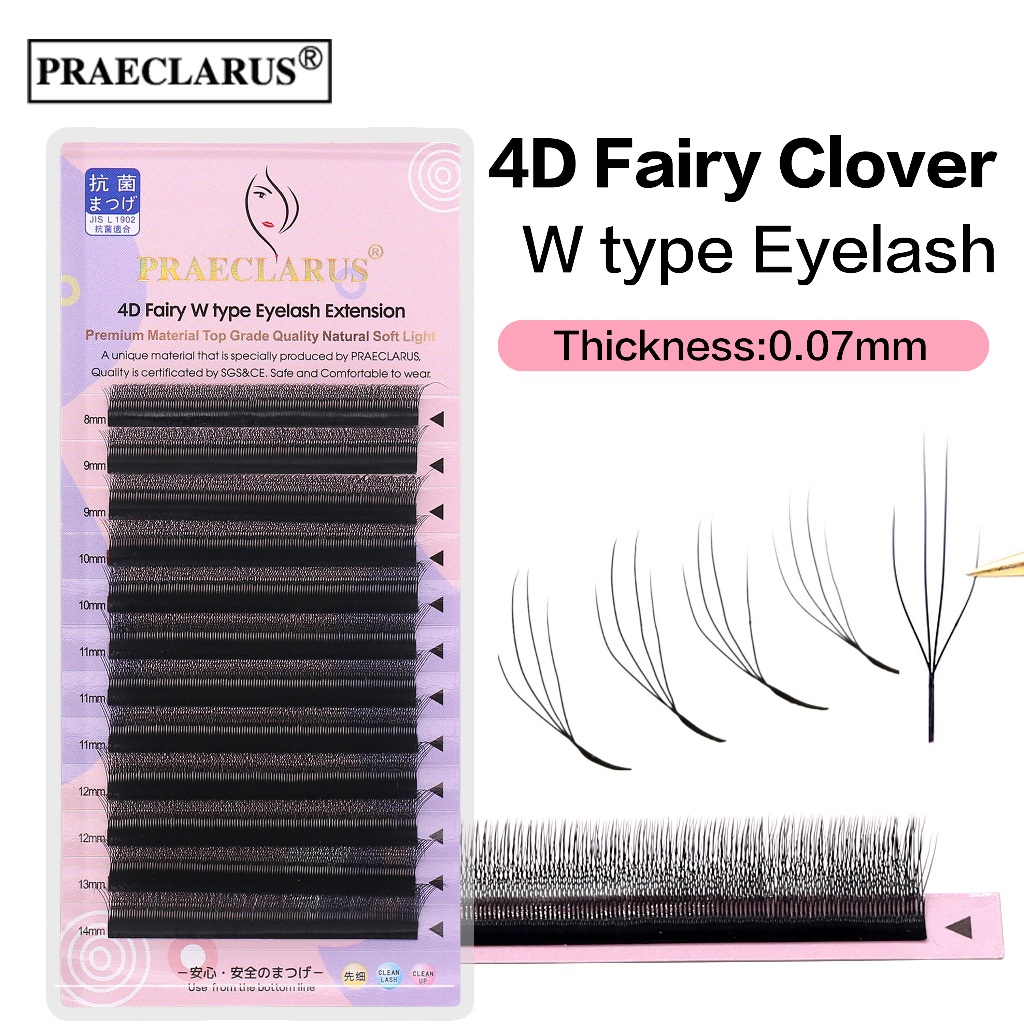 PRAECLARUS 4D Fairy Clover Eyelashes Extension Thickness 0.07mm ...