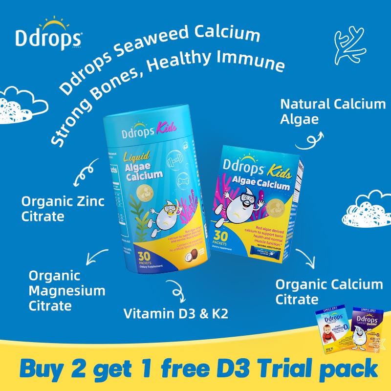 Ddrops Kids Algae Calcium Supplement | Supports Height Growth | Shopee ...