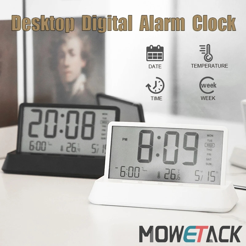 Transparent Alarm Clock Digital Alarm Clock Temperature Date Week ...
