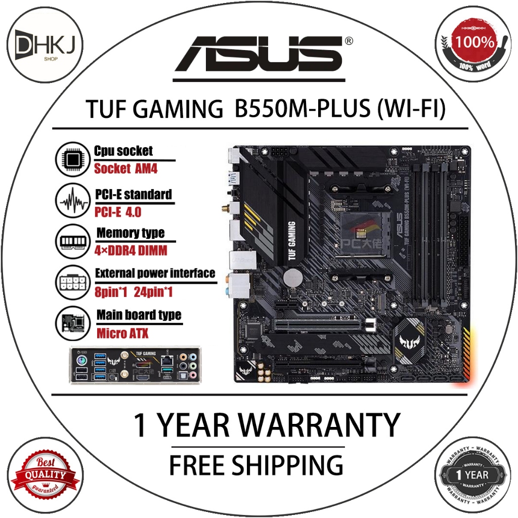 USED AMD TUF GAMING B550M PLUS (WI-FI) II Micro-ATX B550M Motherboard ...