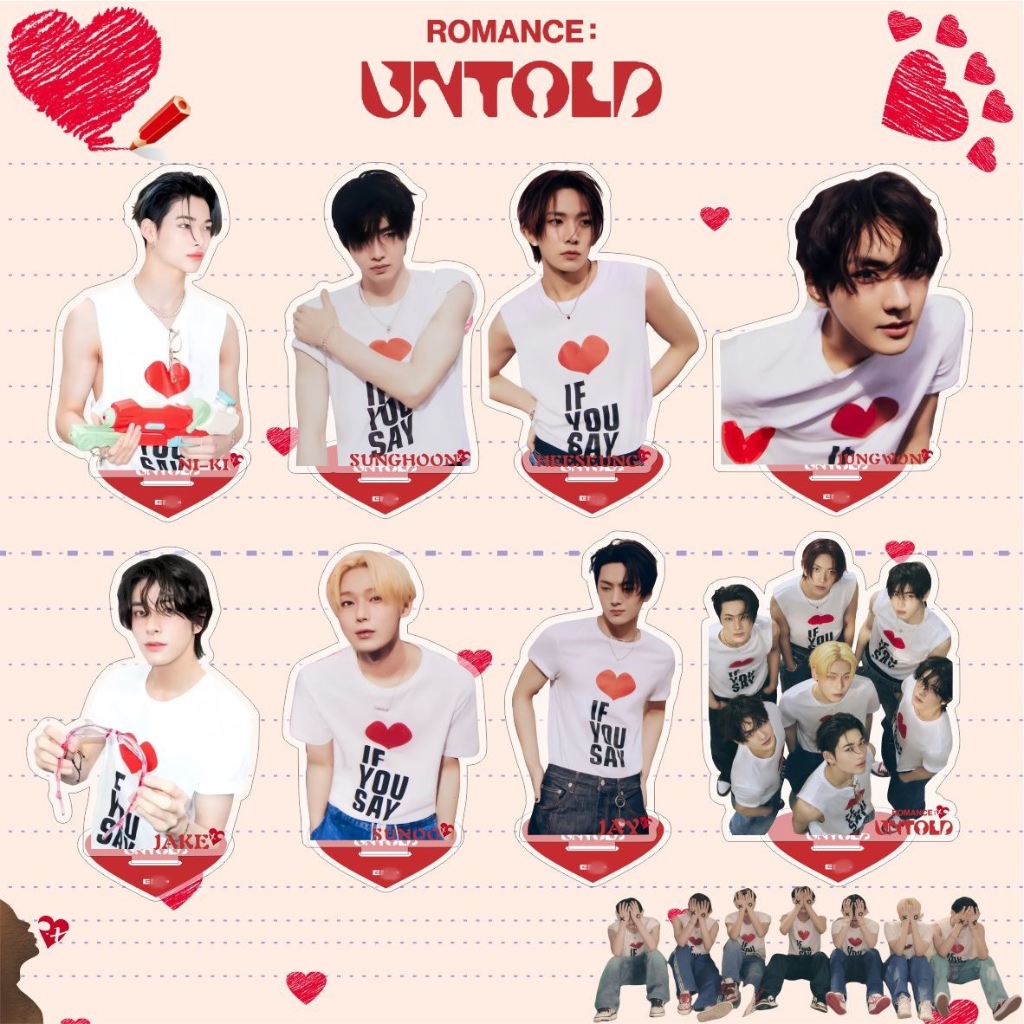 Enhypen New Style Acrylic Stand Korean Star Humanoid Stop Sign Desktop ...