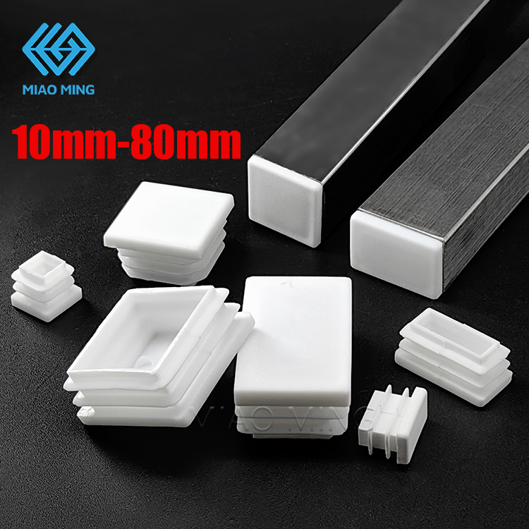 10mm-80mm White Plastic Hollow cover Blanking end caps square internal ...
