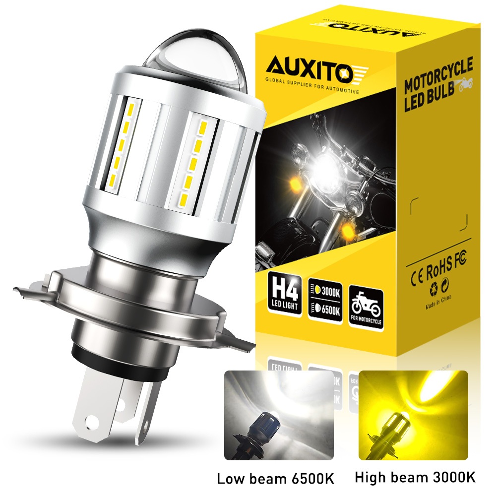 AUXITO 1PCS H4 LED Headlight for Motorcycle T19 P15D LED Headlamp Dual ...