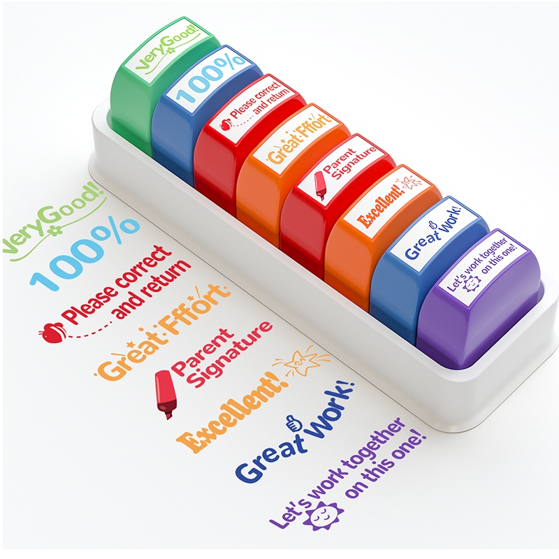 Kids Growth Stamps - 5-Step Progress Markers Teacher Evaluate Student ...