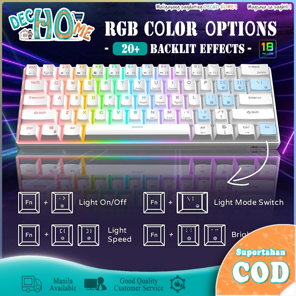 Mechanical Keyboard Royal Kludge keyboard Rk61 Gaming Kerboard RGB ...