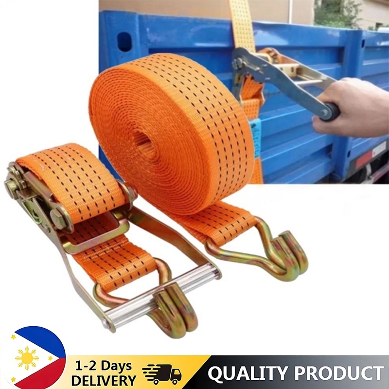 Adjustable 4/6/8/10M Ratchet Tie Down Cargo Lashing Belt Heavy Duty ...