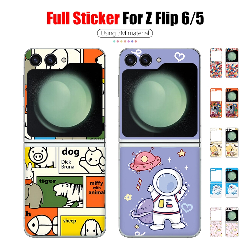 Z Flip 6 Cartoon Fashion 3M Full Sticker Cover For Samsung Z Flip 5 ...