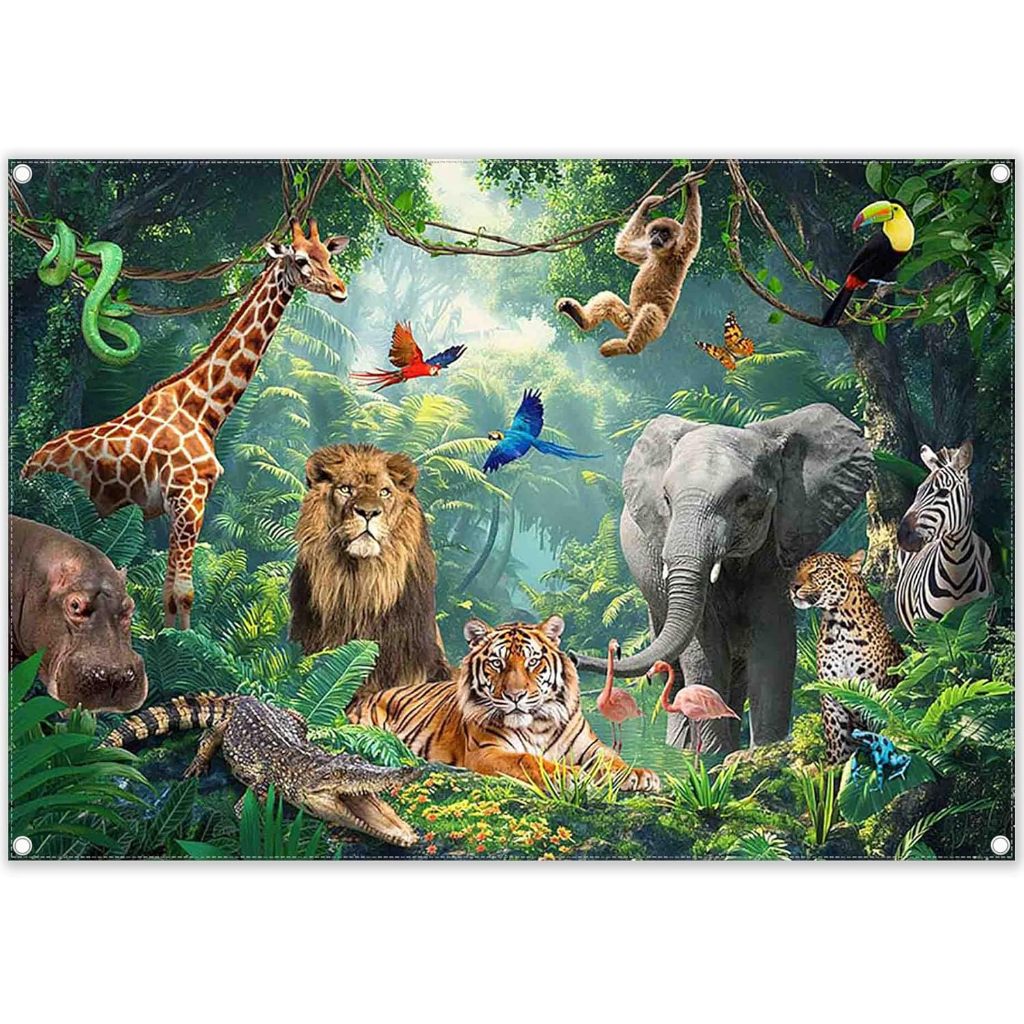 7x5ft Jungle Forest Animals Photography Backdrop Tropical Rainforest ...