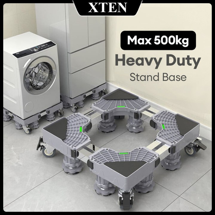 XTEN 4/8 Foot Wheel Washing Machine Stand Mobile Refrigerator Stand ...