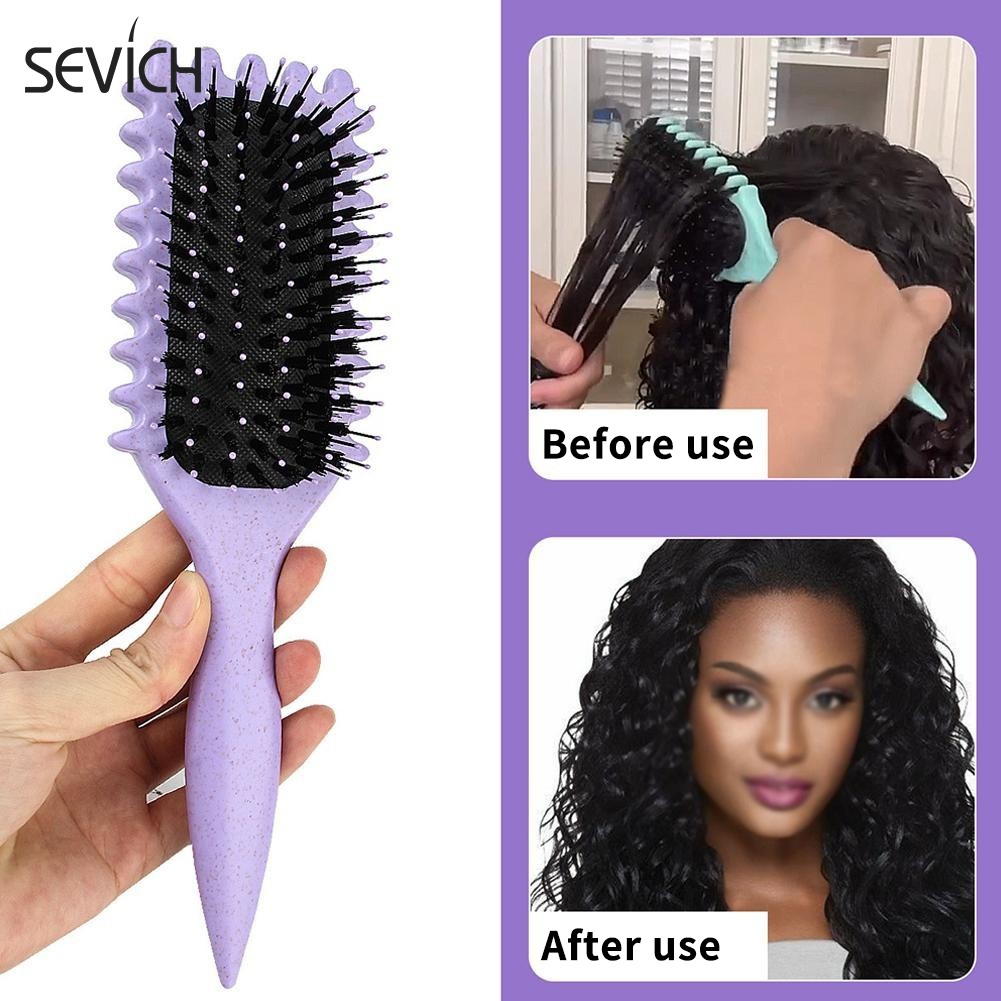 SEVICH Bounce Curl Define Styling Brush Detangling Hair Brush Tangled ...