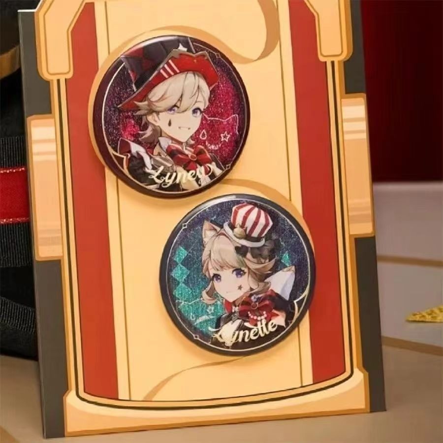 Game Genshin Impact Lyney Lynette Badge Button Brooch Pins Cosplay ...