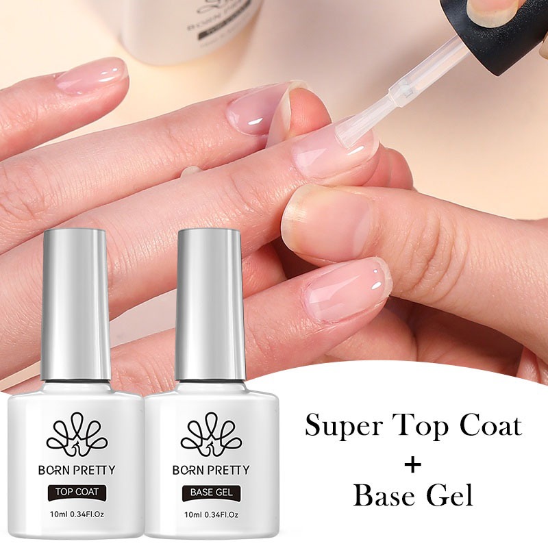 BORN PRETTY Top Coat Nail Gel Polish Base Gel Matte Top Coat Nail Primer Nail Art Soak Off Nail ...