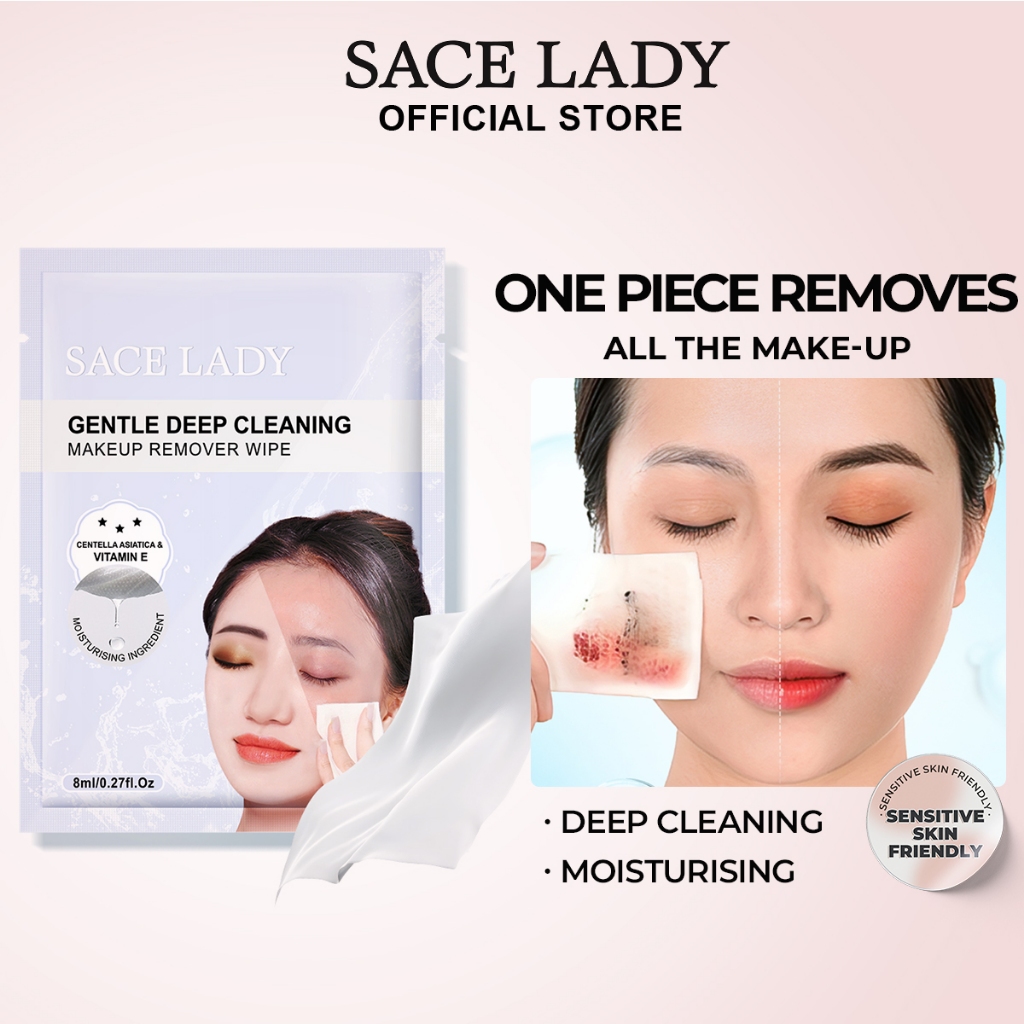 SACE LADY Makeup Remover Wipe Deep Cleaning Sensitive Skin Friendly ...