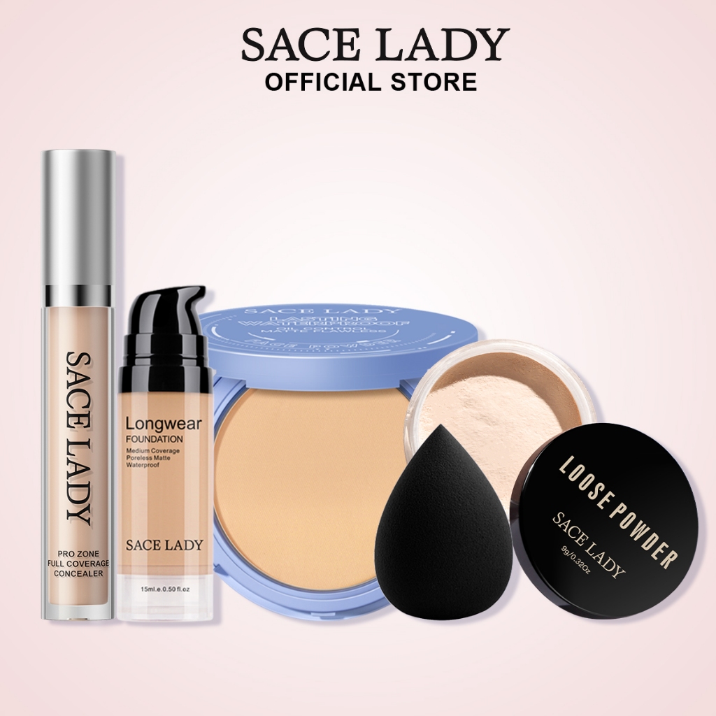 SACE LADY 5Pcs Face Base Makeup Set Daily Matte Natural Cosmetics Kit ...