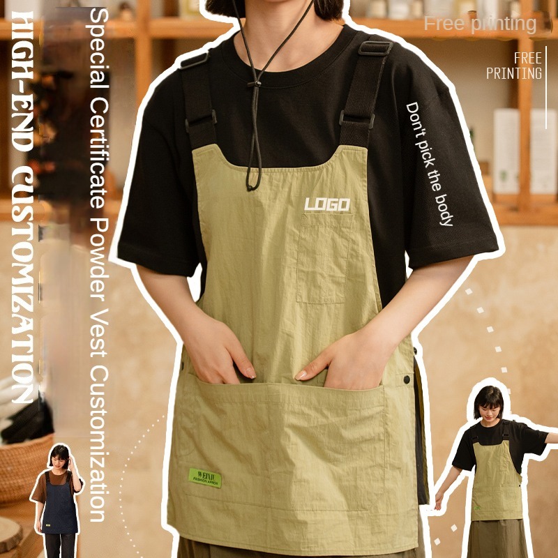 Ready Stock Waterproof and oil-proof apron customized LOGO printing ...