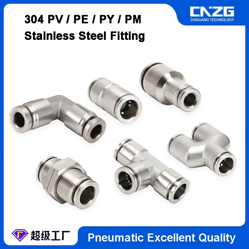 Stainless Steel 304 PY/PE/PV/PM Pneumatic Air Pipe Connector Tube ...