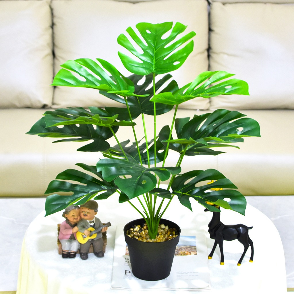 Artificial Palm Tree Indoor Fake Bird of Paradise Tree Faux Monstera ...