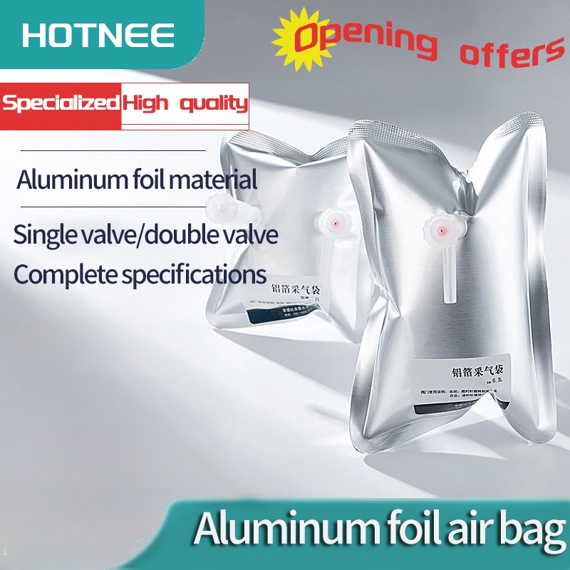 Single and double valve aluminum foil sampling bag, gas odor sampling ...