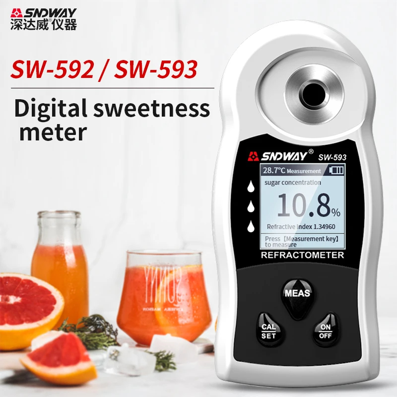 SNDWAY Digital Refractometer Sugar Brix Meter Saccharimeter Wine Beer ...