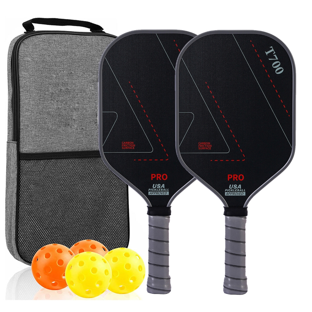 Toray T700 Pickleball Paddles Set Raw Carbon Fiber Surface Spin Control ...