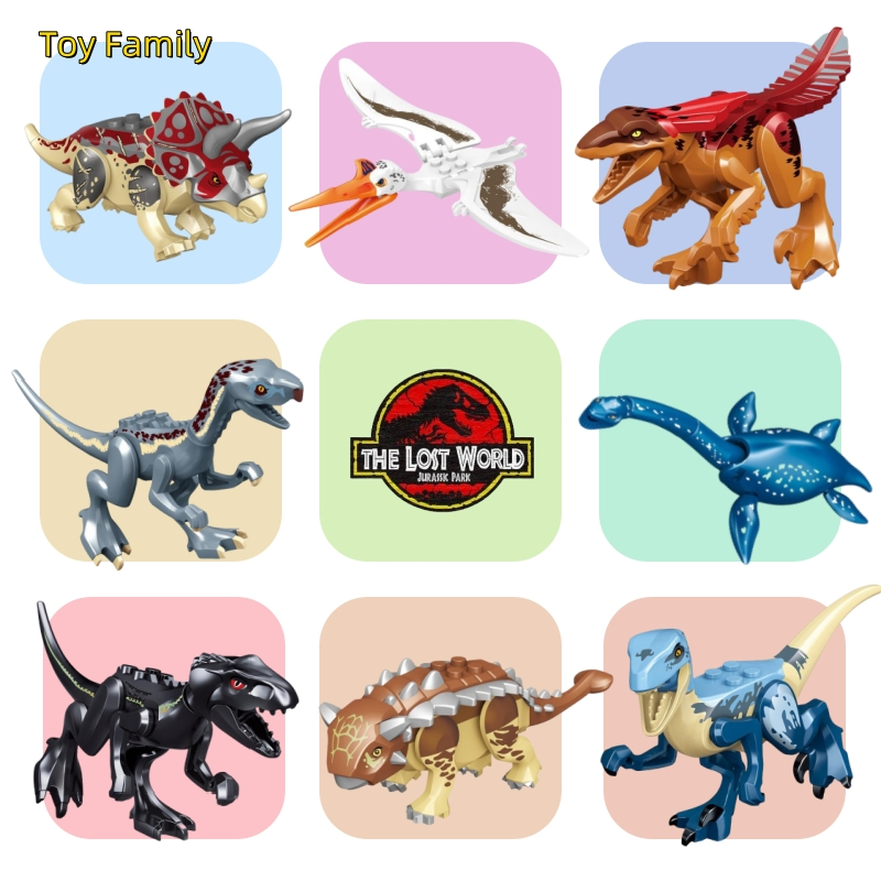 Dinosaur toy model Jurassic dinosaur building blocks toy Triceratops ...