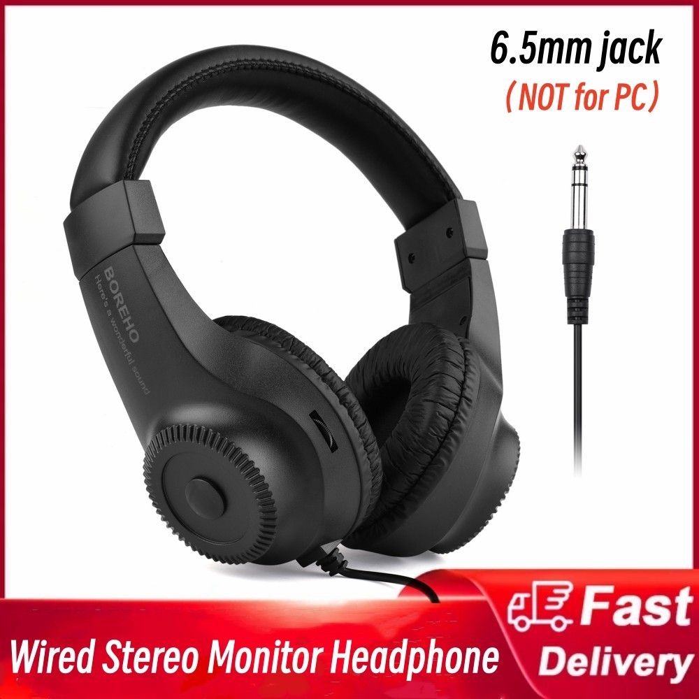 Ready Stock Wired Stereo Monitor Headphone Over-ear Headset w/ 50mm ...