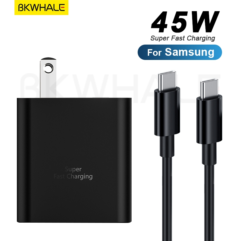 BKWHALE PD 45W Original Super Fast Charger Samsung 3A Type C to Type C ...