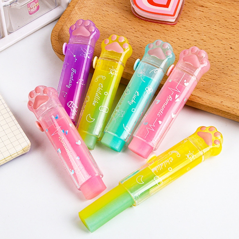Student Eraser Cute Cat Claw Jelly Eraser Retractable Push-Pull Eraser ...