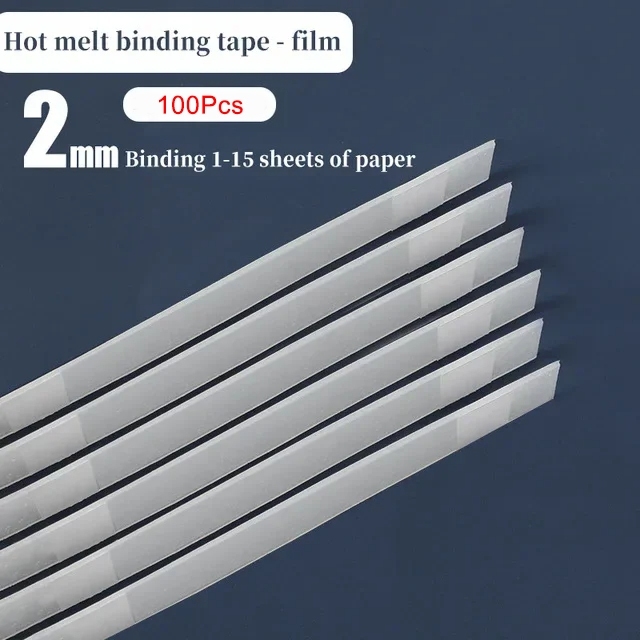 100Pcs/Lot Book Binding Glue Strips 2 - 15mm Glues Binding Machine Film ...