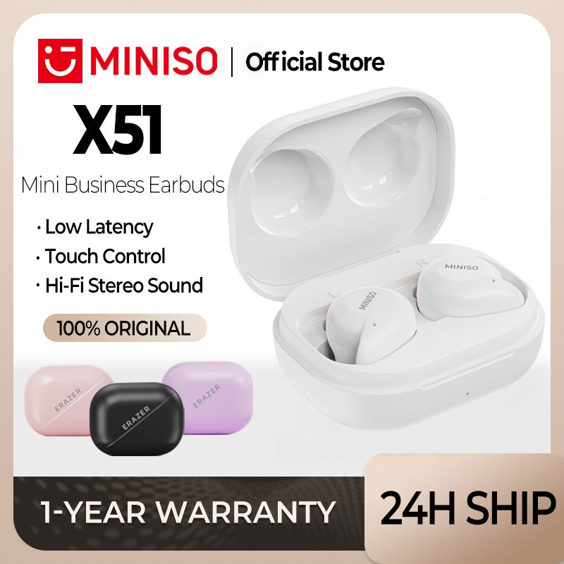 MINISO X51 TWS Wireless Bluetooth 5.4 Earbuds With Microphone Mini ...