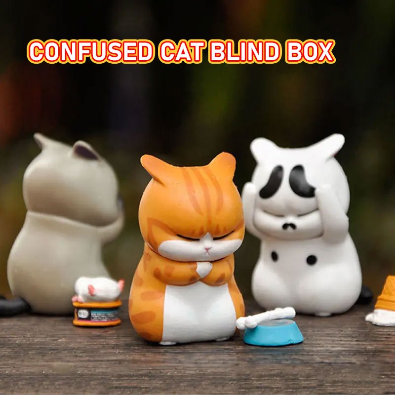 Mini Cat Mystery Box Cute Anger and distress expression cat Blind Box ...