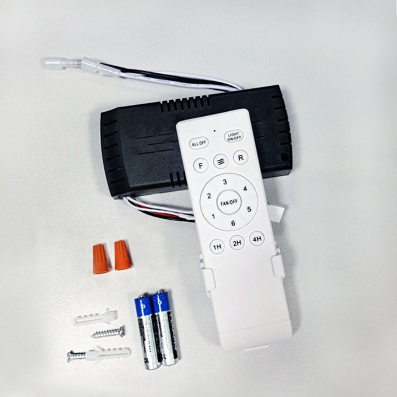 Variable frequency DC six speed regulation household fan light remote control 24V universal ...