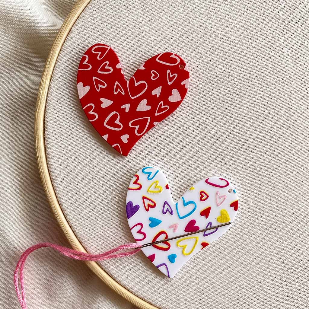 Love Heart Needle Minders Magnetic Needle Holders for Cross Stitch ...