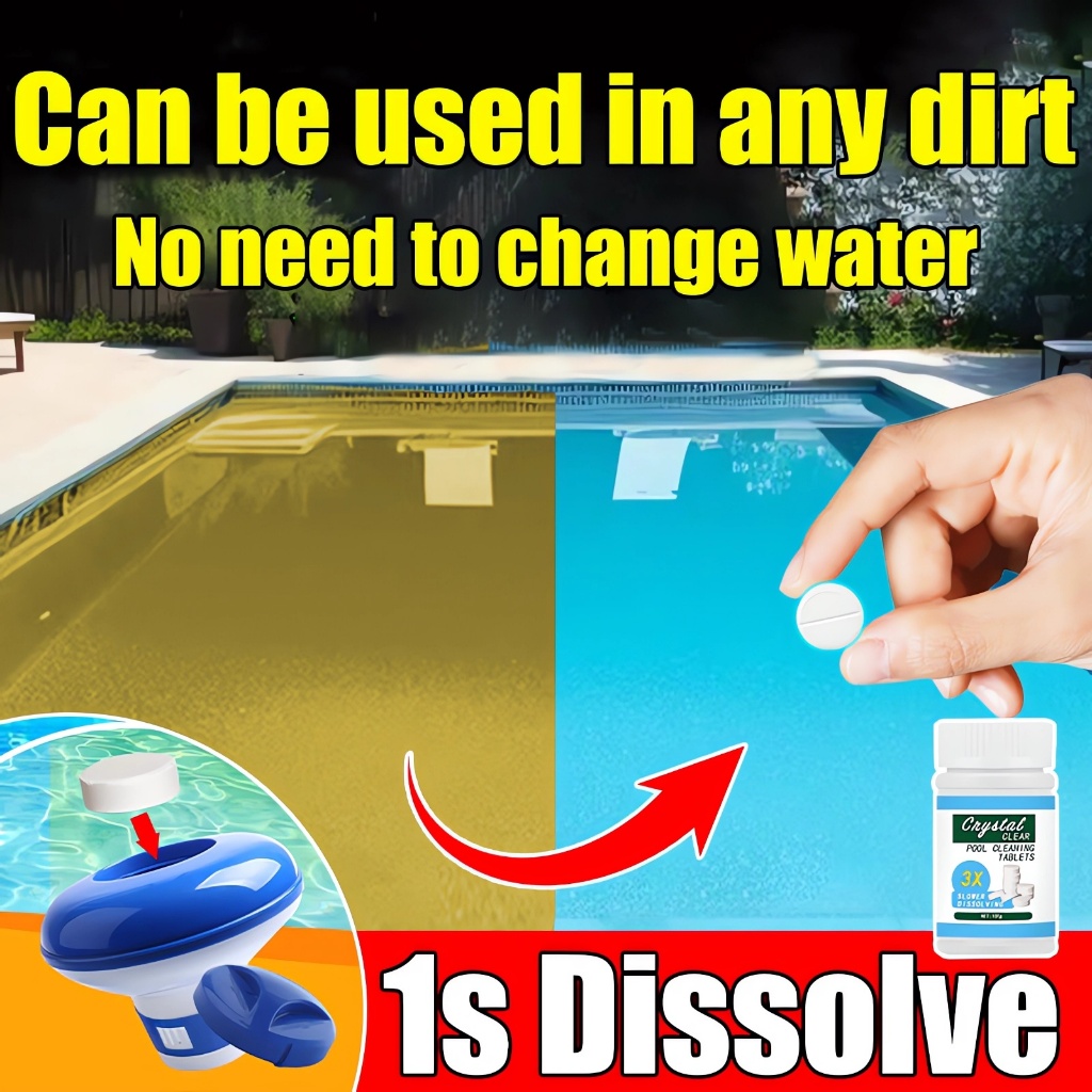 Pool Cleaning Pills and Pool Cleaning Floating Easy Use 100pcs Swimming ...