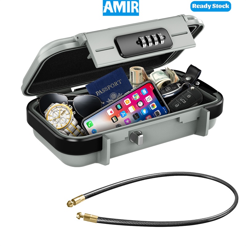 AMIR Portable Security Box, Key Safe Box, Combination Key Lock Box for ...