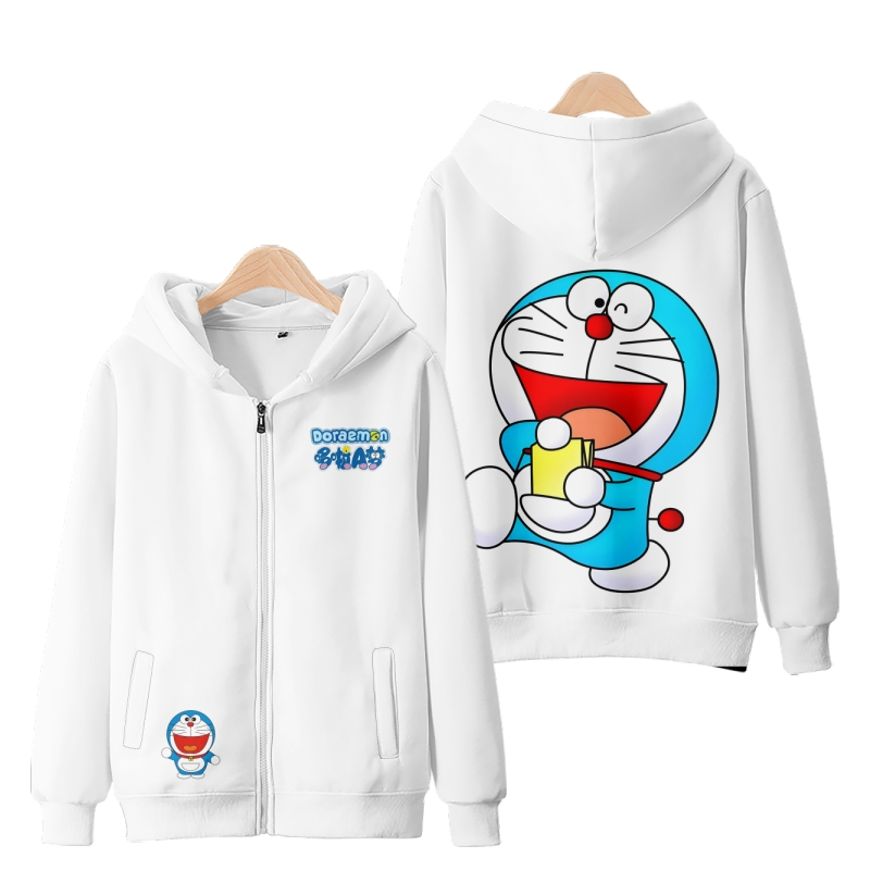 New Anime Doraemon Zipper Hoodie Japanese Men's Fashion Women's Loose ...