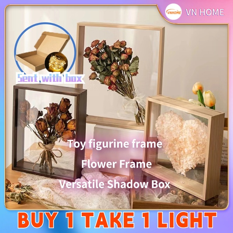 Wooden Flower Frame Hollow Frame Photo Frame Jewelry Dehydrated Flower ...