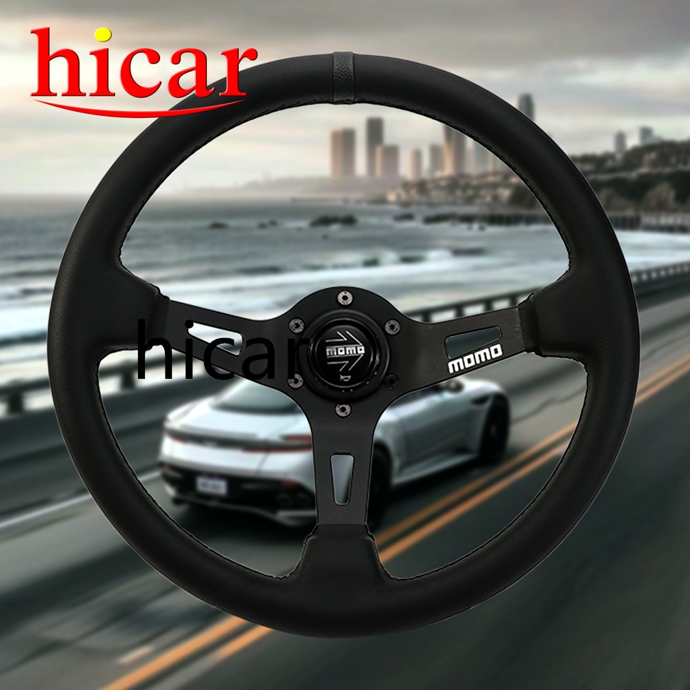 13'' Universal Deep Dish Racing MOMO Steering Wheel Car Leather ...