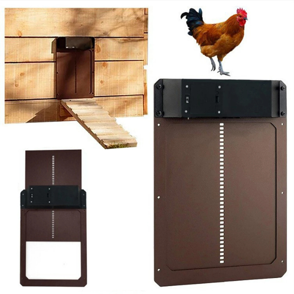 1Pc Automatic Chicken Coop Door Battery Powered Light Sense Control ...