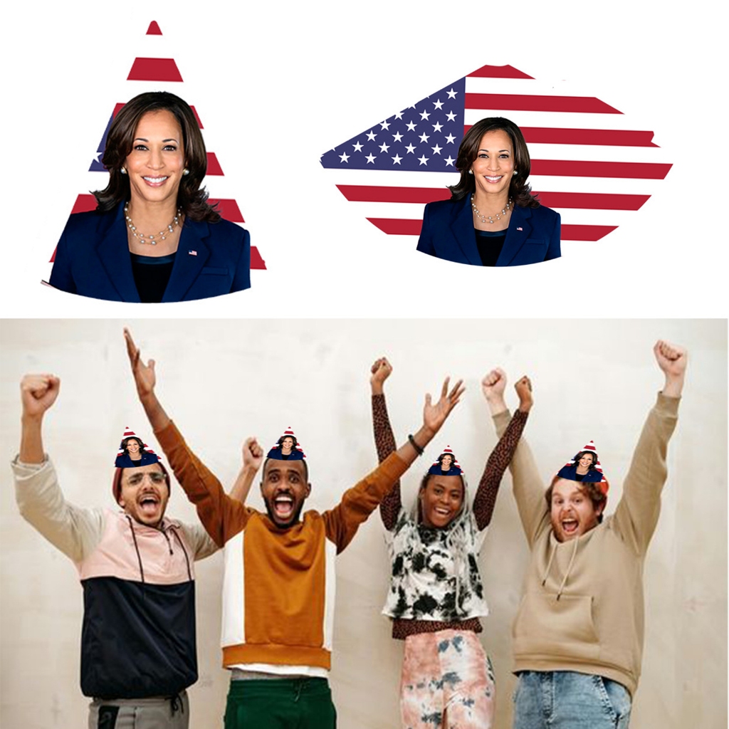 Kamala Harris 2024 Presidential Vote Party Themed Paper Caps Election ...