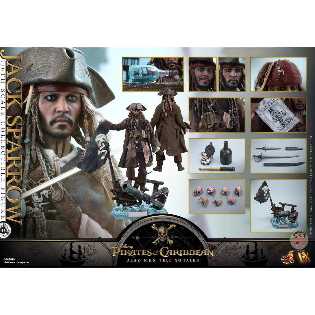 Hot Toys DX15 Pirates of the Caribbean JACK SPARROW 1/6th Scale ...