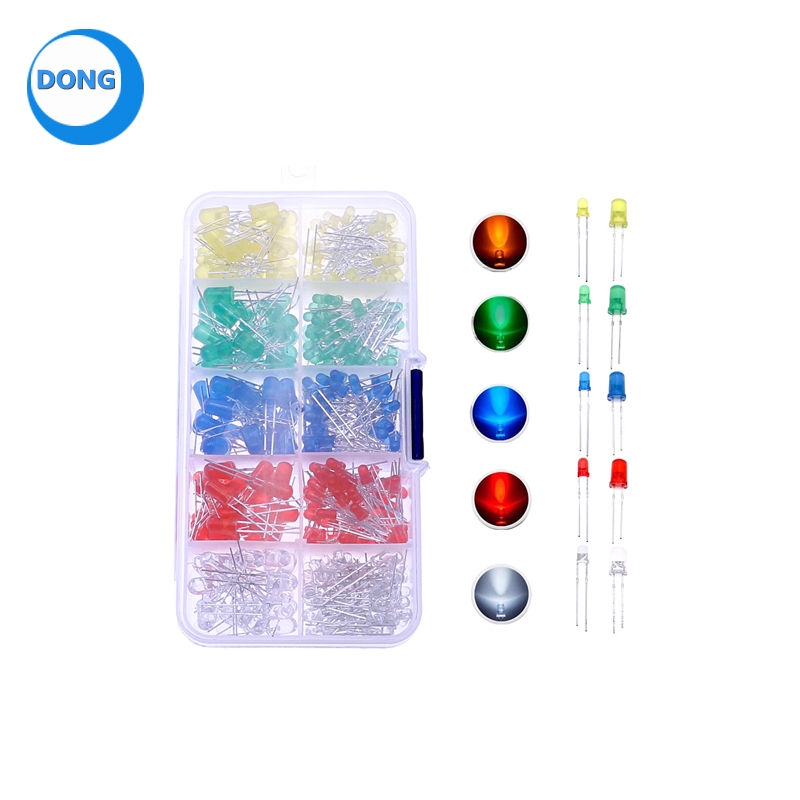 200PCs 3MM 5MM Led Kit With Box Mixed Color 20PCS Each Red Green Yellow ...