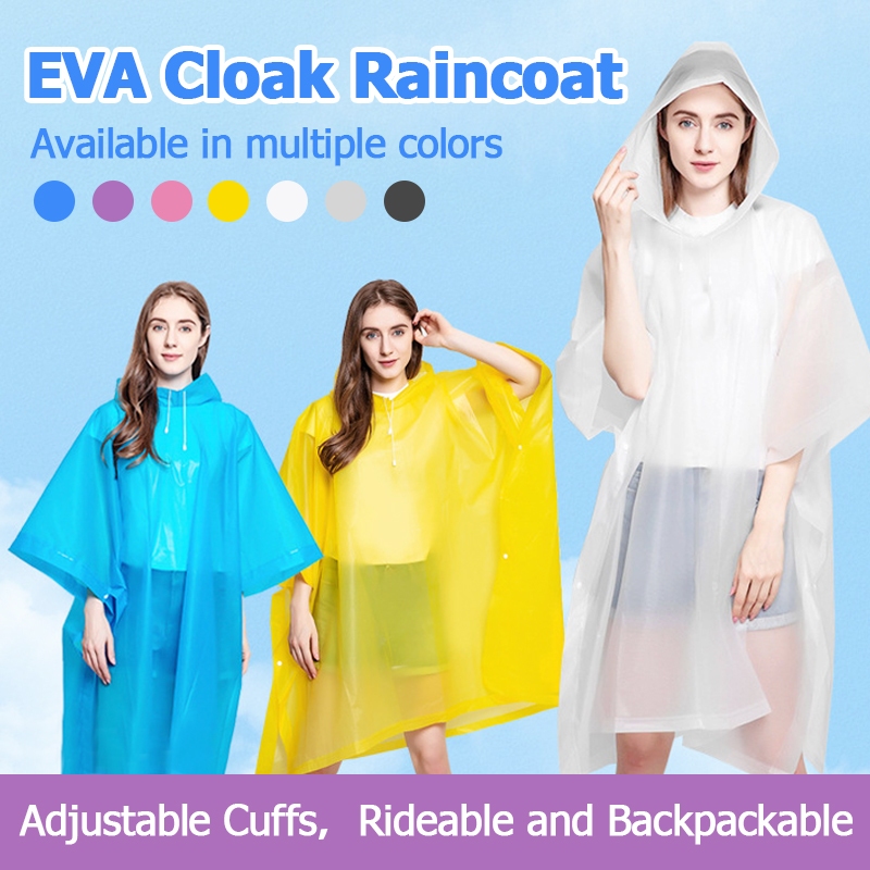 EVA Unisex Makapal Kapote Raincoat Cape Raincoat Adult Hooded Raincoat ...